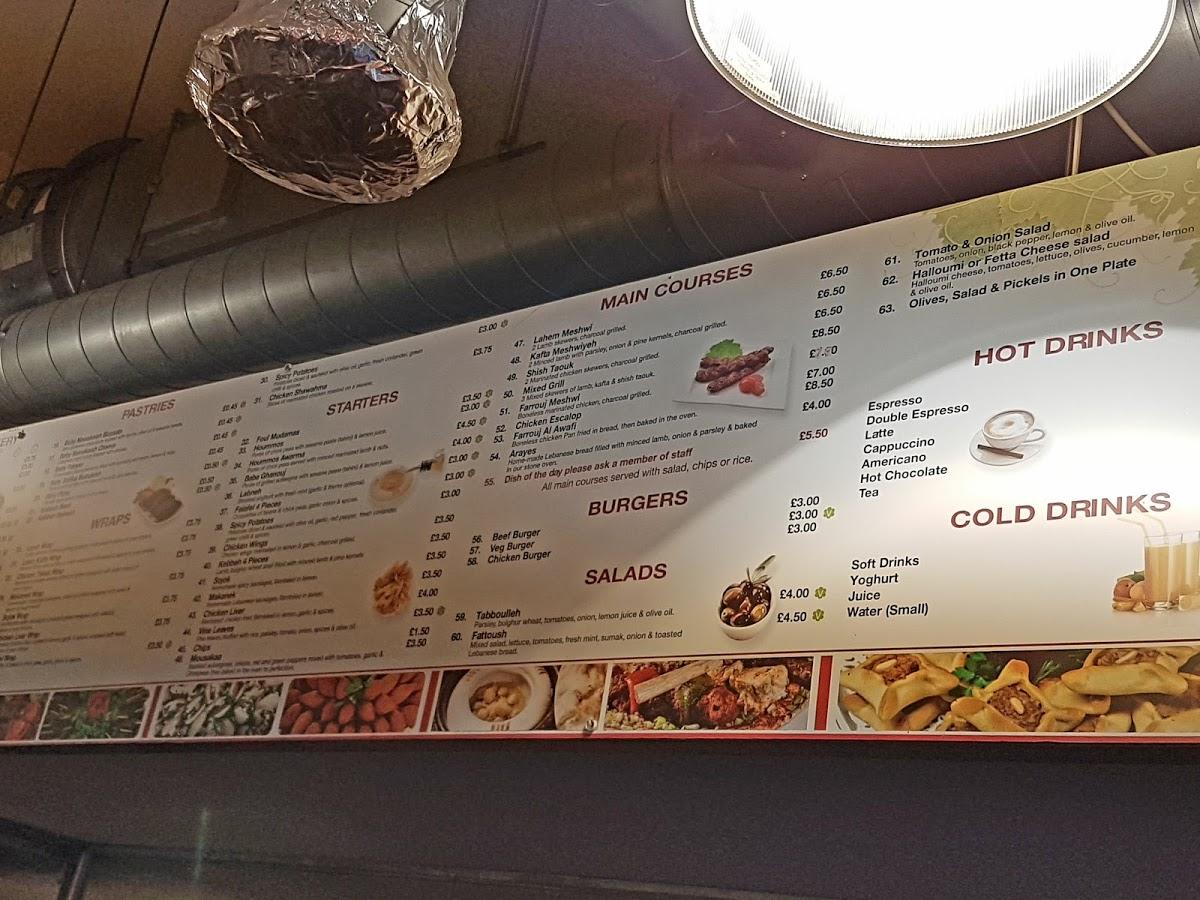 Menu at Awafi Foods restaurant, London
