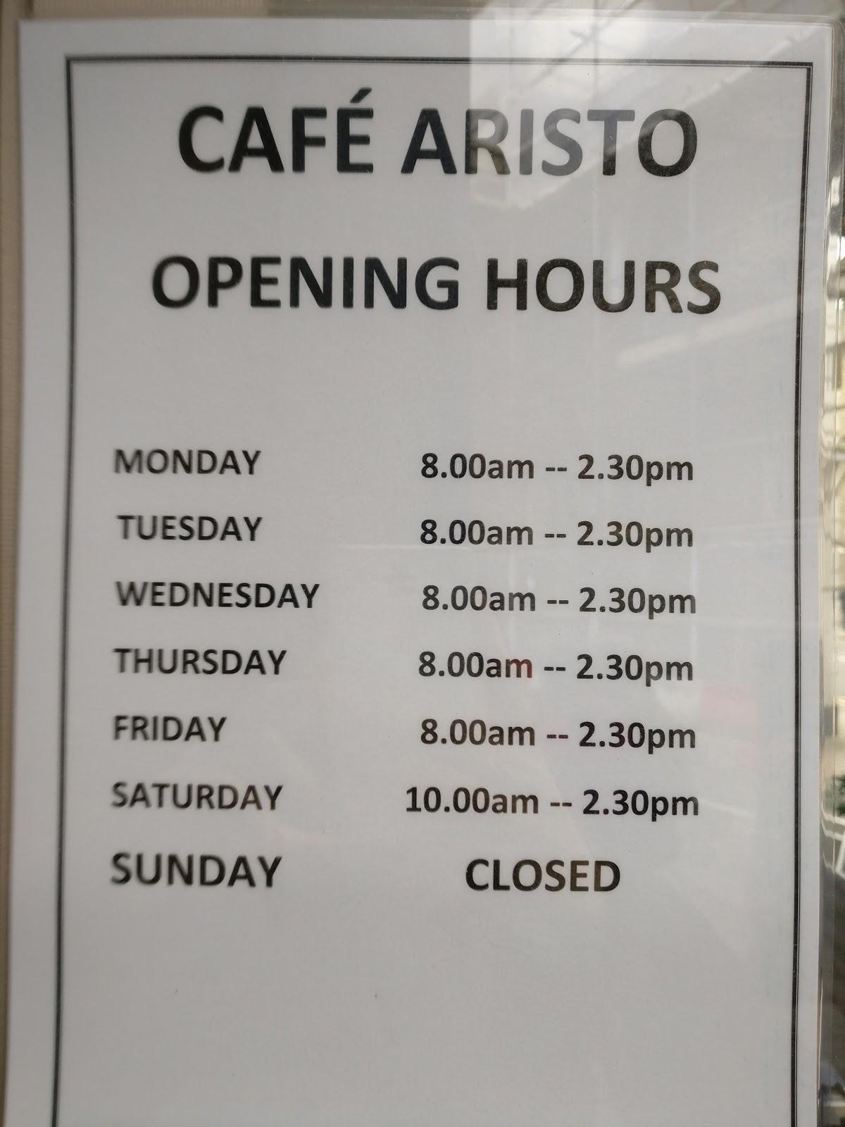Menu at Cafe Aristo, Cambridge, 16 Silver St