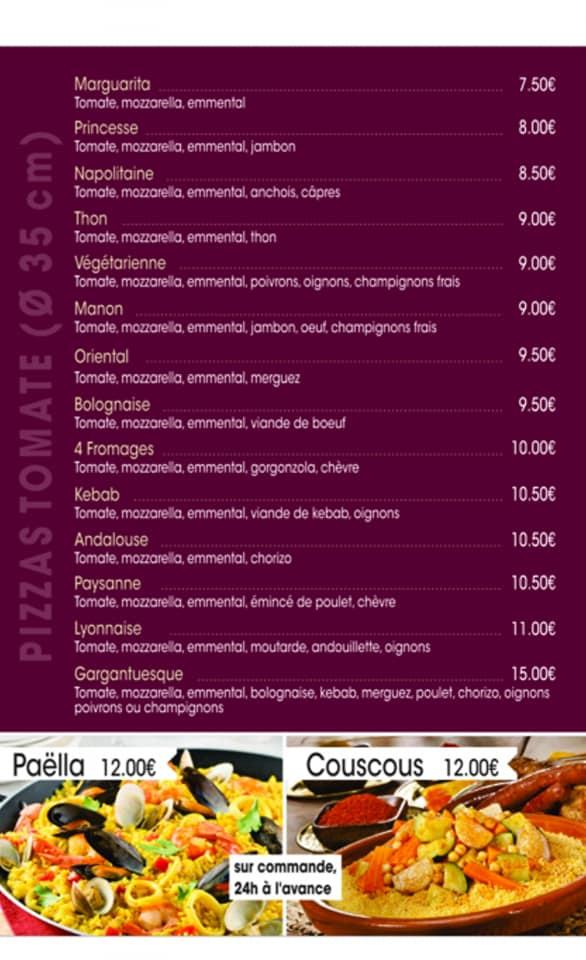 Menu at COCO PIZZA restaurant, Maclas