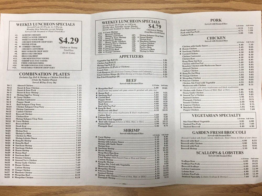 Menu at Ten Fu Chinese Gourmet Inc restaurant, Flint