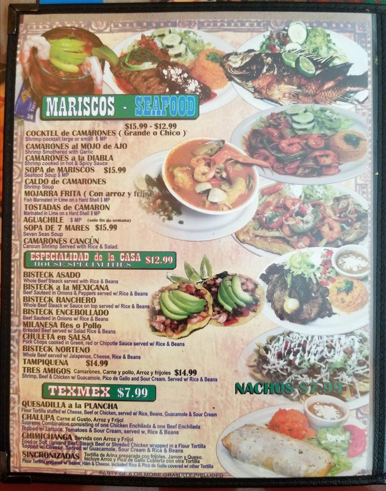 Menu at Tortilleria Restaurant El Progreso, Orlando
