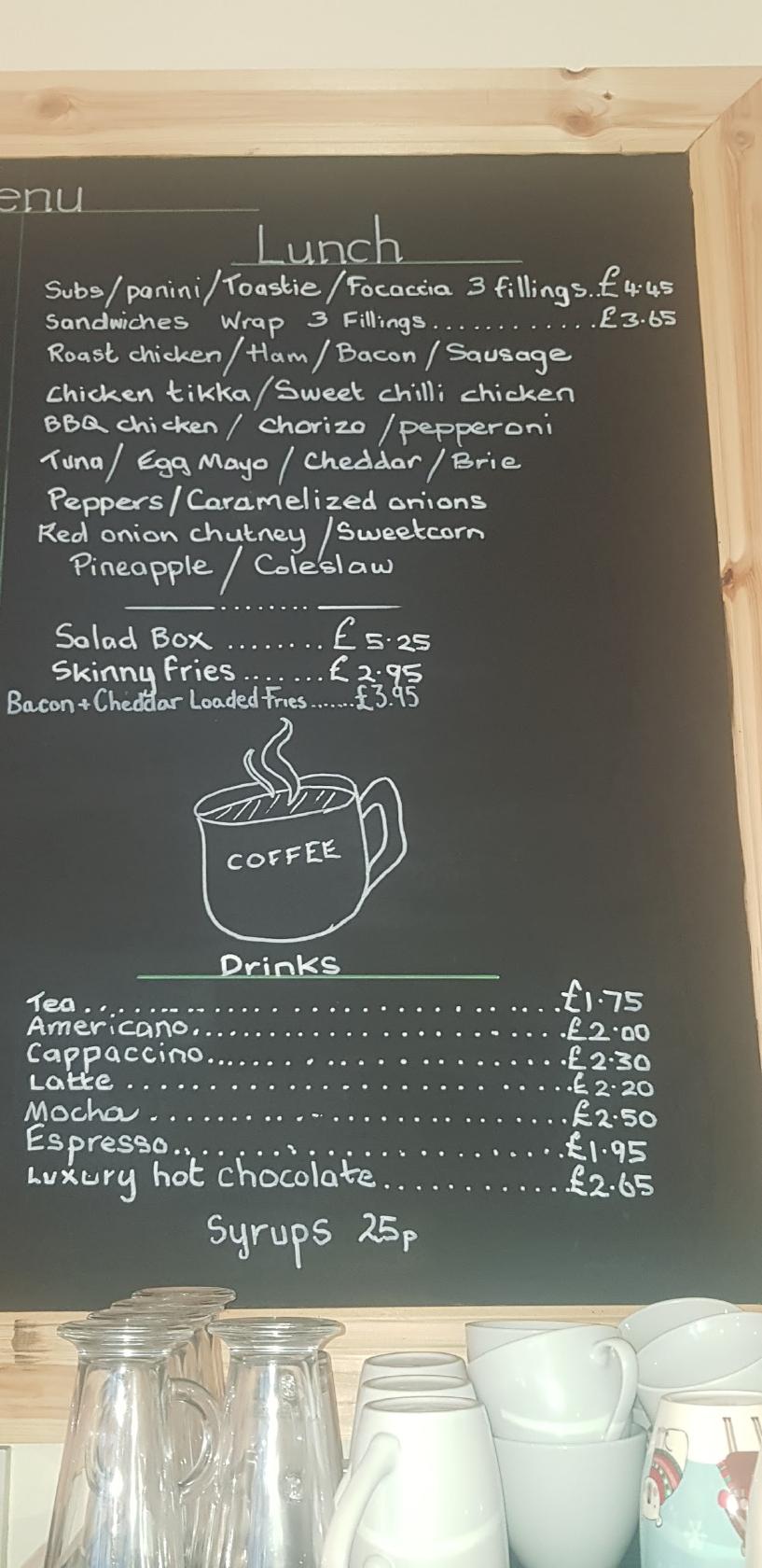 Carta de Cafe Velo, Killyleagh