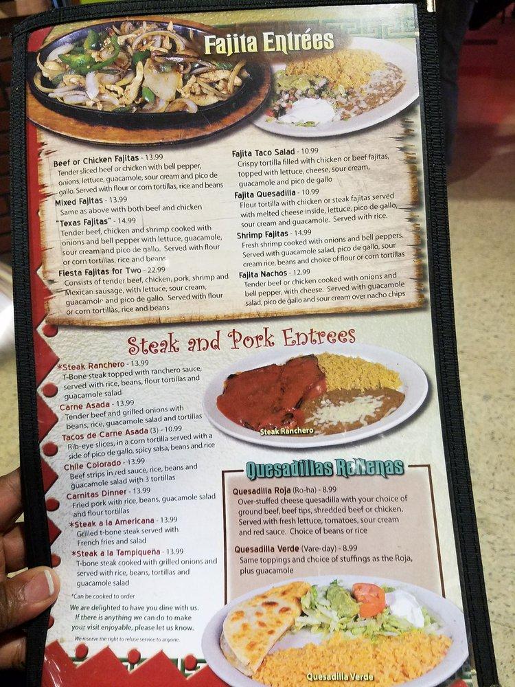Menu at Fiesta Ranchera Mexican Restaurant, Adrian