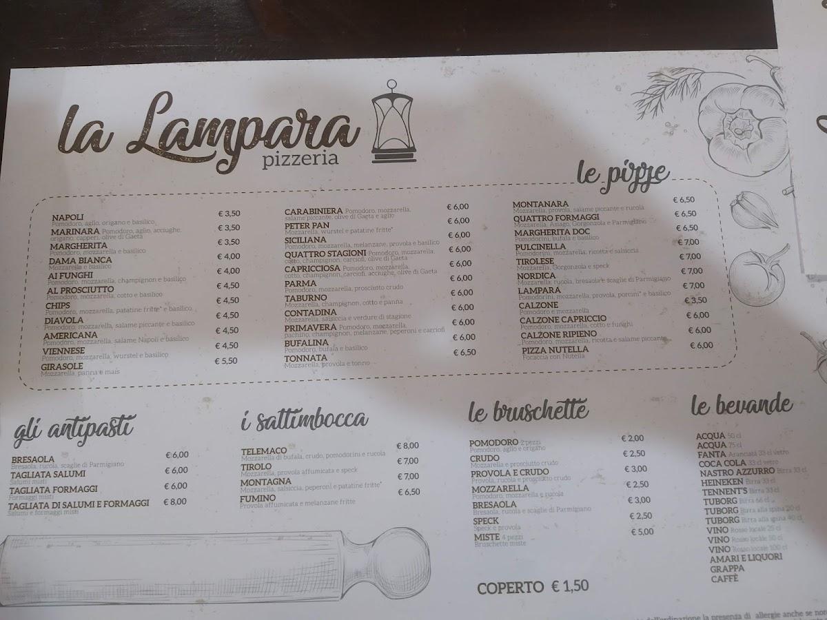Menu da La Lampara ristorante, Sant'Agata Dé Goti