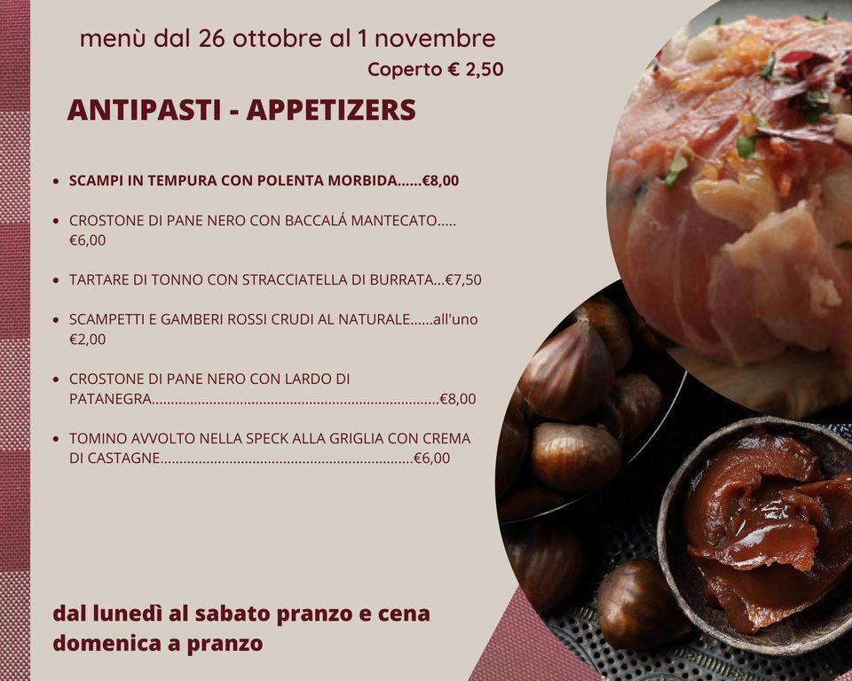 Menu at Non Solo Osteria restaurant, Caldogno