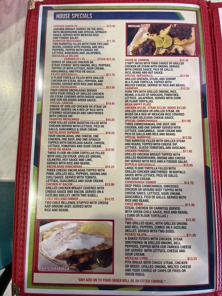 Menu at Santa Fe Grill & Cantina Ridgeland pub & bar, Ridgeland