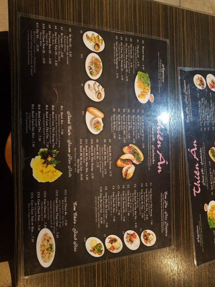 Menu at Thien An Sandwiches restaurant, Houston