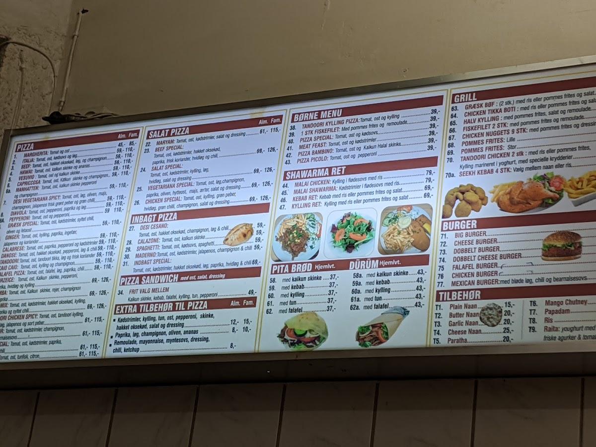 Menu at Desi Corner restaurant, Copenhagen, Borgbjergsvej 2