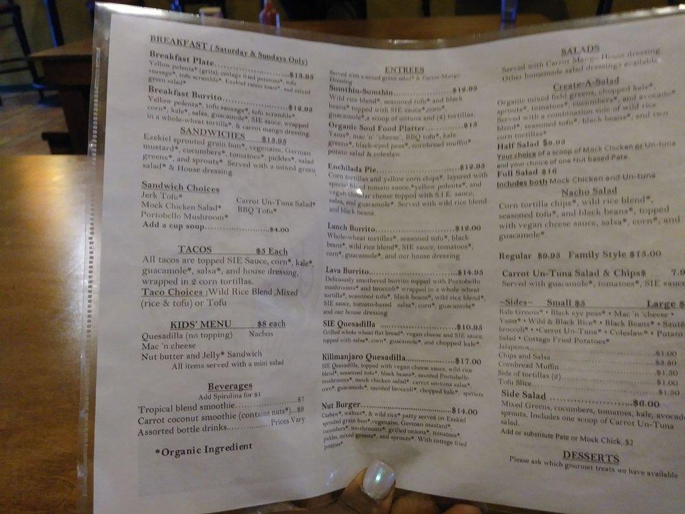 Menu at Stuff I Eat restaurant, Inglewood