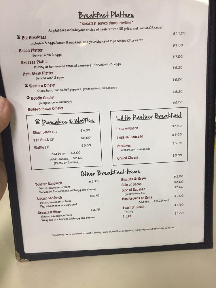 Menu at Stu's Grill restaurant, Merryville, 967 hwy