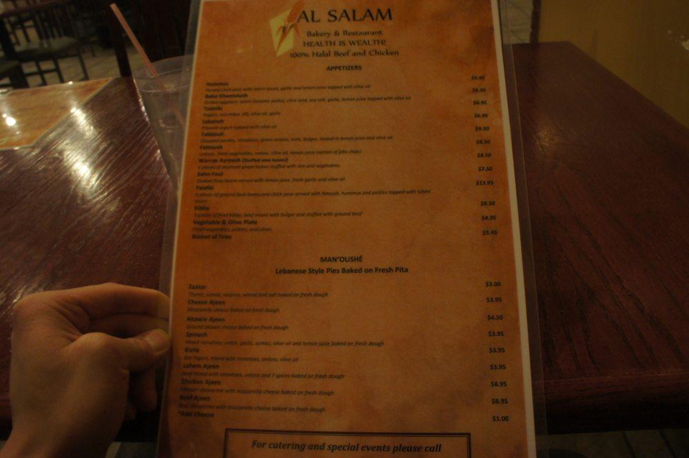 Menu at Al Salam Bakery & Restaurant, Edmonton