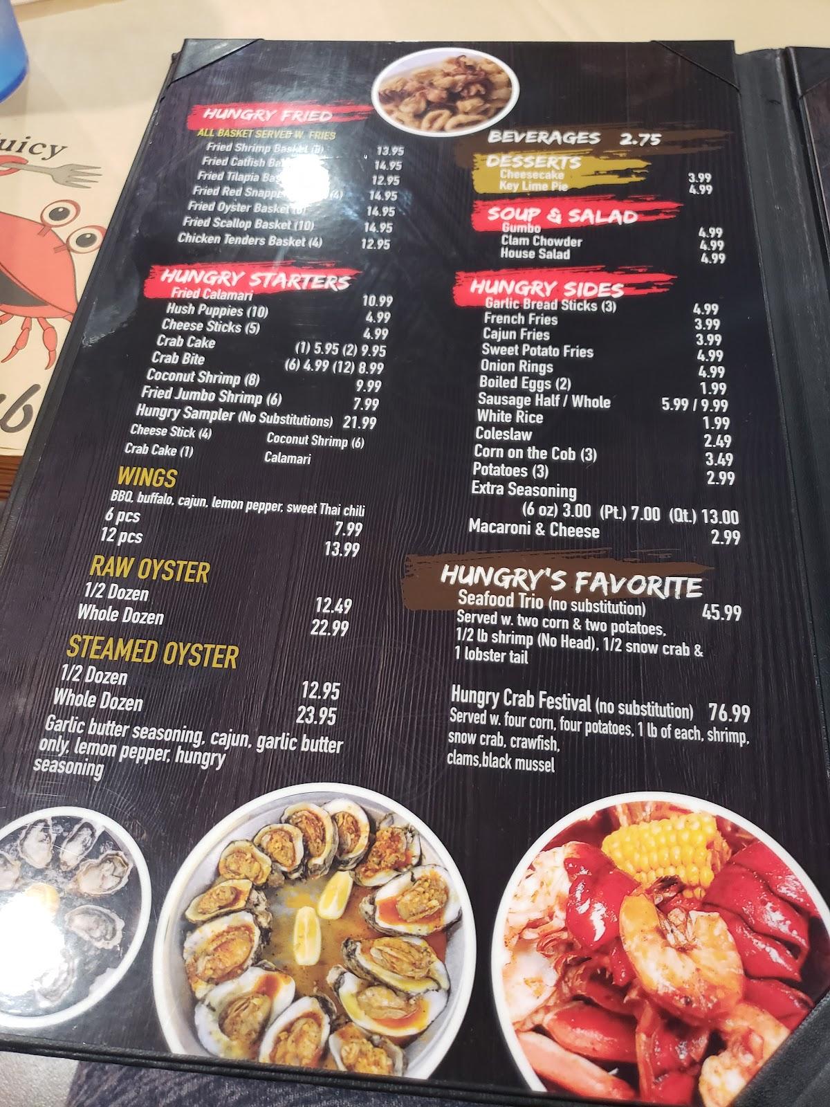 Menu at Hungry Crab Juicy Seafood & Bar Restaurant Orlando, Orlando