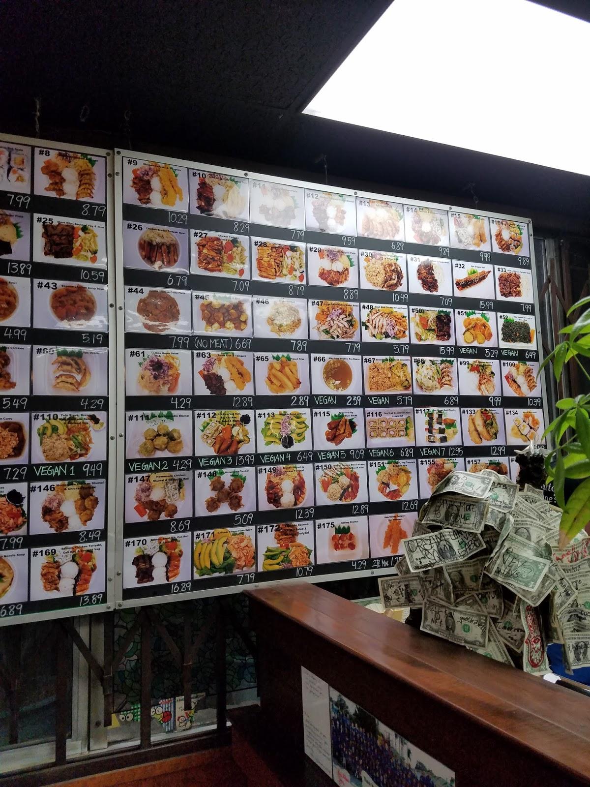 Menu at Sachi Teriyaki House restaurant, Los Angeles