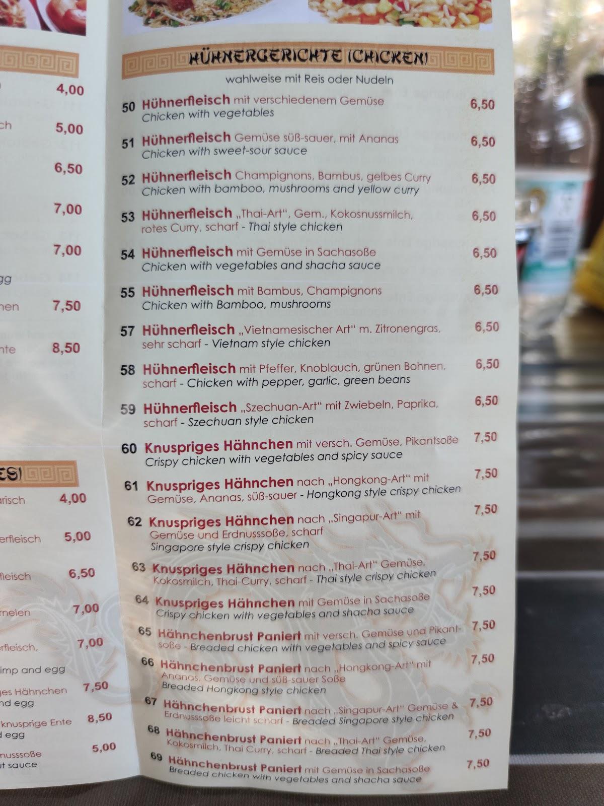 Speisekarte von Sai Gon Schnellimbiss restaurant, Gießen