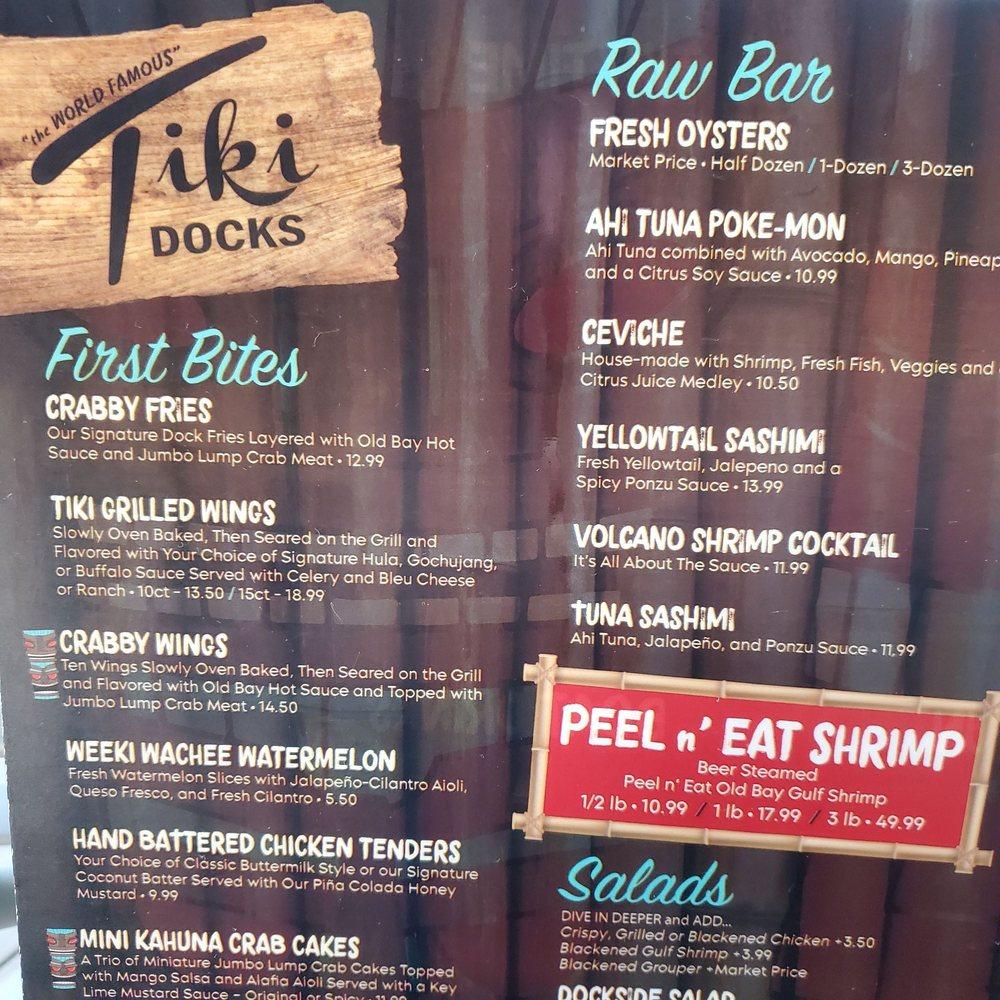 Carta del pub y bar Tiki Docks Skyway, San Petersburgo
