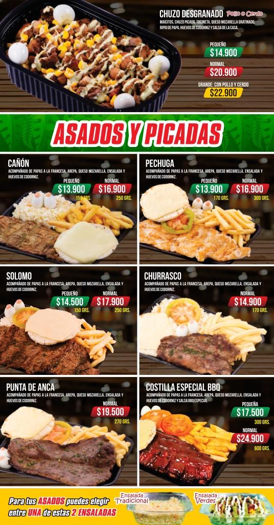 Menu at LOS VERDES DE GUAYABAL restaurant, Medellín, Cl. 20 ###57 - 32