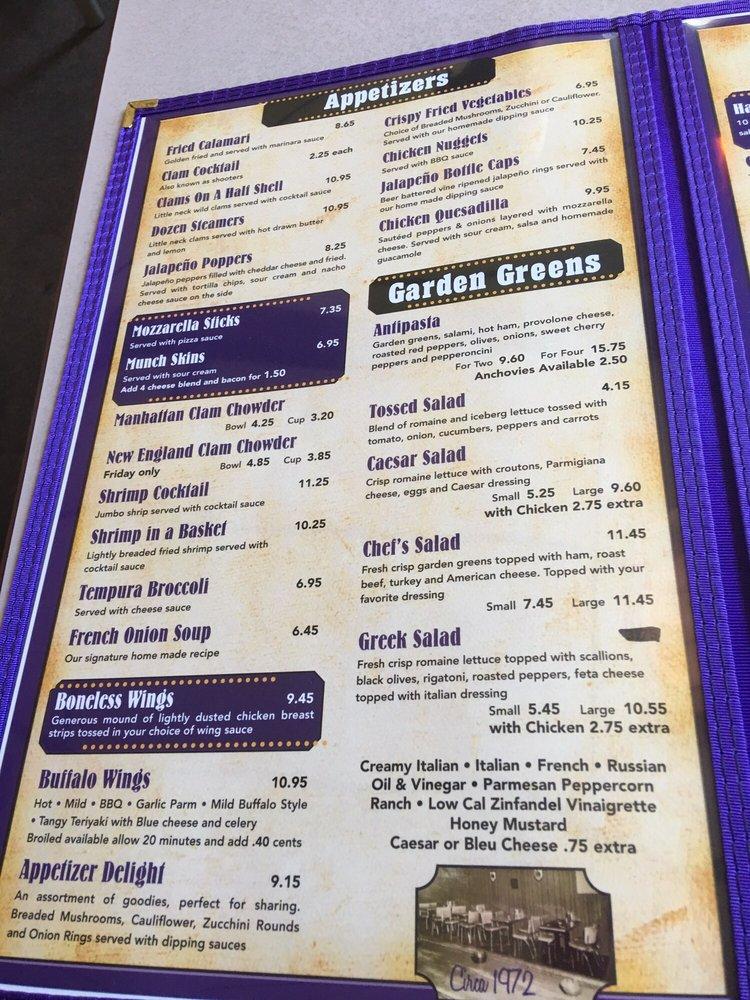 Menu at Purple Pub, Watervliet