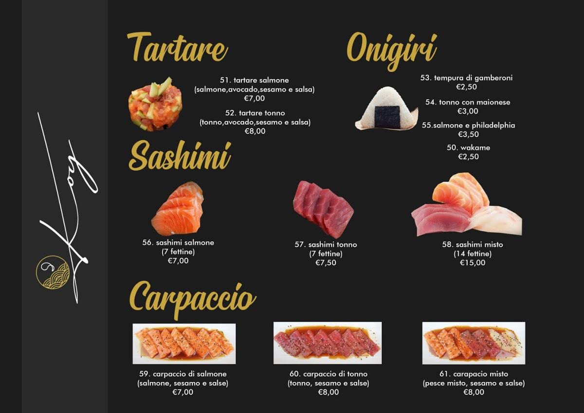 Menu at Koy Sushi restaurant, Palermo