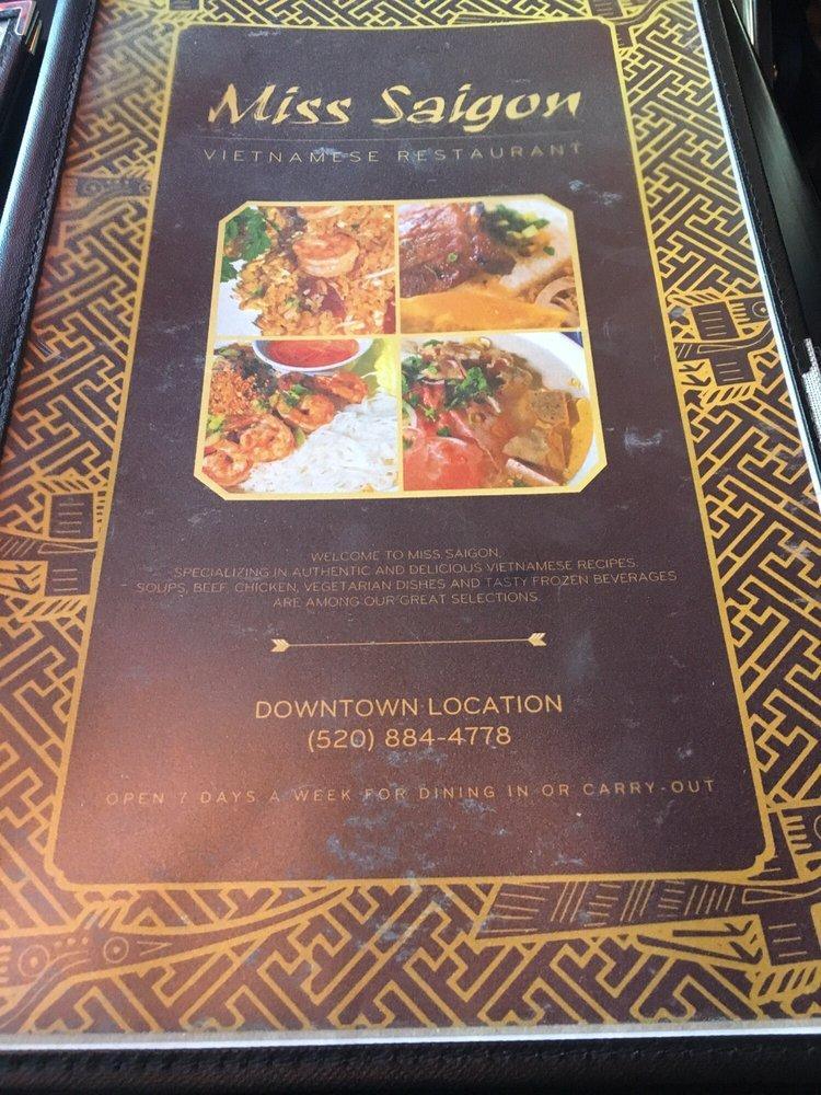 Menu at Miss Saigon Downtown pub & bar, Tucson, 47 N 6th Ave