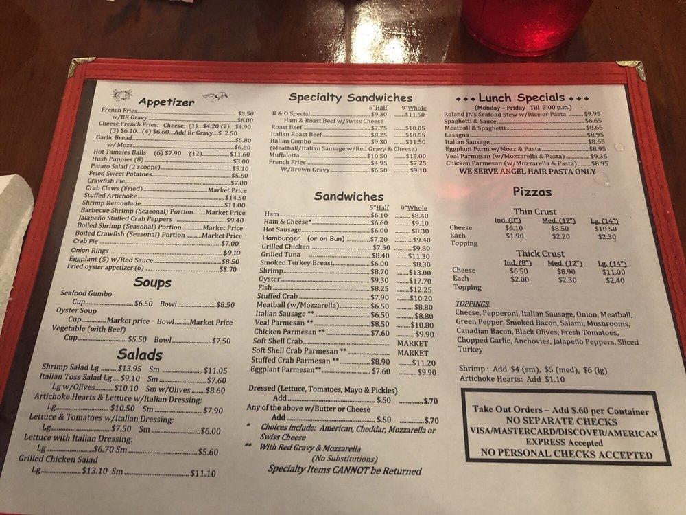 Menu at R & O Restaurant and Catering, Metairie
