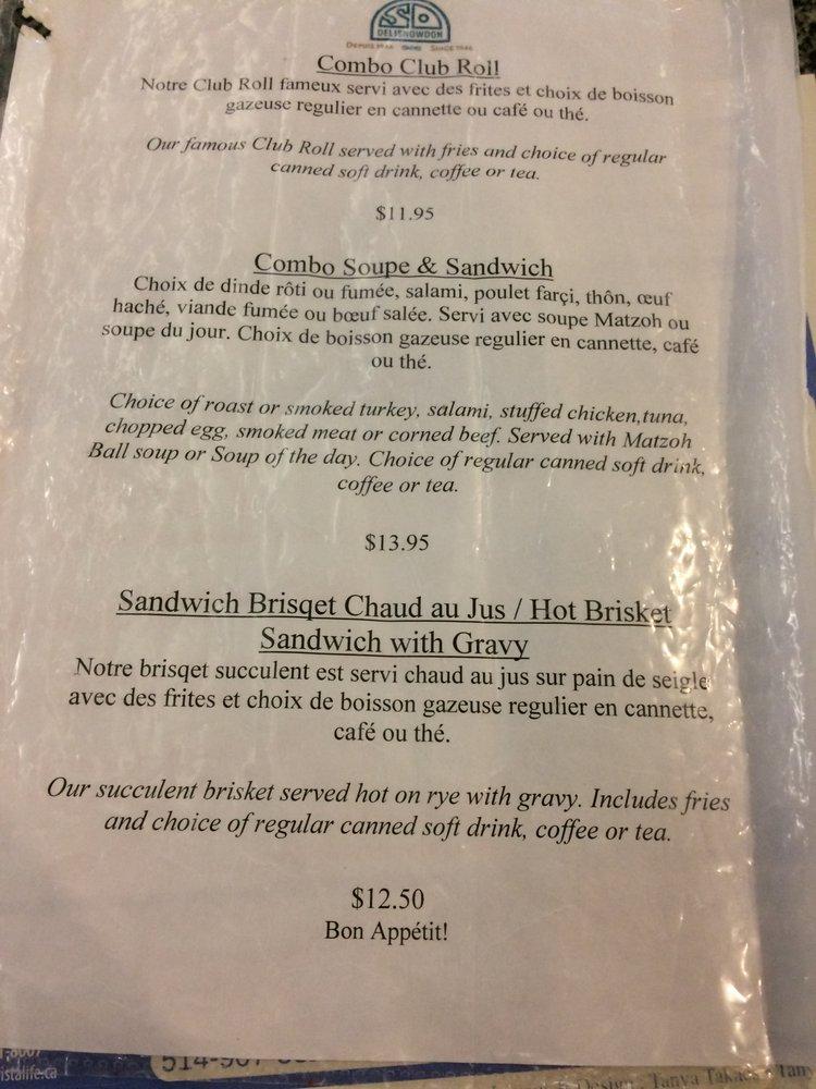 Menu at Basha (Snowdon) restaurant, Montréal