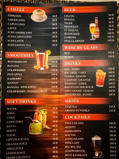 Menu at The Gallery Restaurant And Bar, Pa Klok