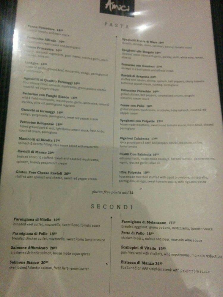 Menu at Amici restaurant, Pickering, Pickering Pkwy