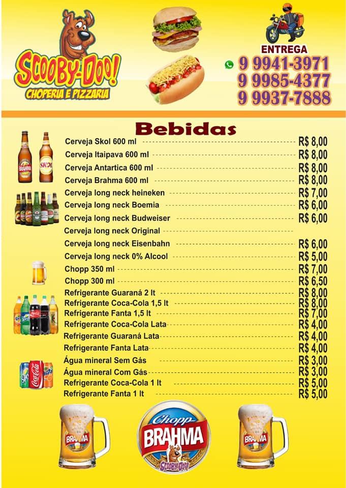 Menu at Choperia e Lanchonete Scooby Doo cafeteria, Nobres