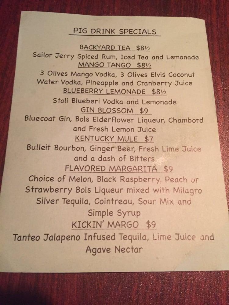 Menu at Flying Pig Saloon pub & bar, Malvern