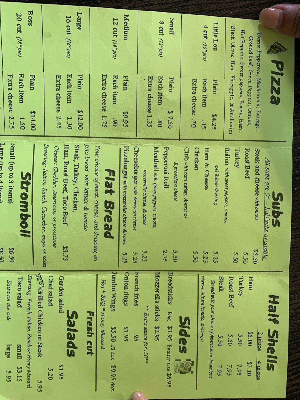 Menu at Hey Pizza pizzeria, Grantsville