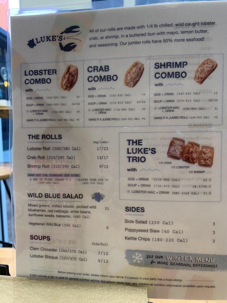 Menu at Luke's Lobster Brickell City Centre restaurant, Miami
