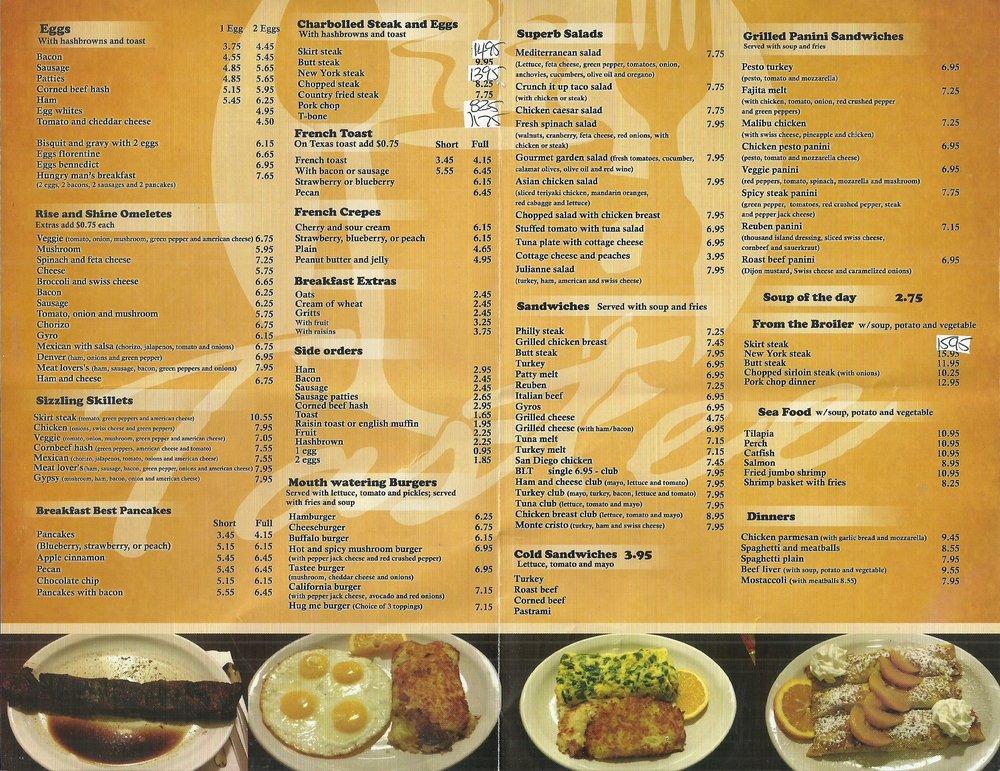 Menu at Tastee Corner Cafe, Berwyn