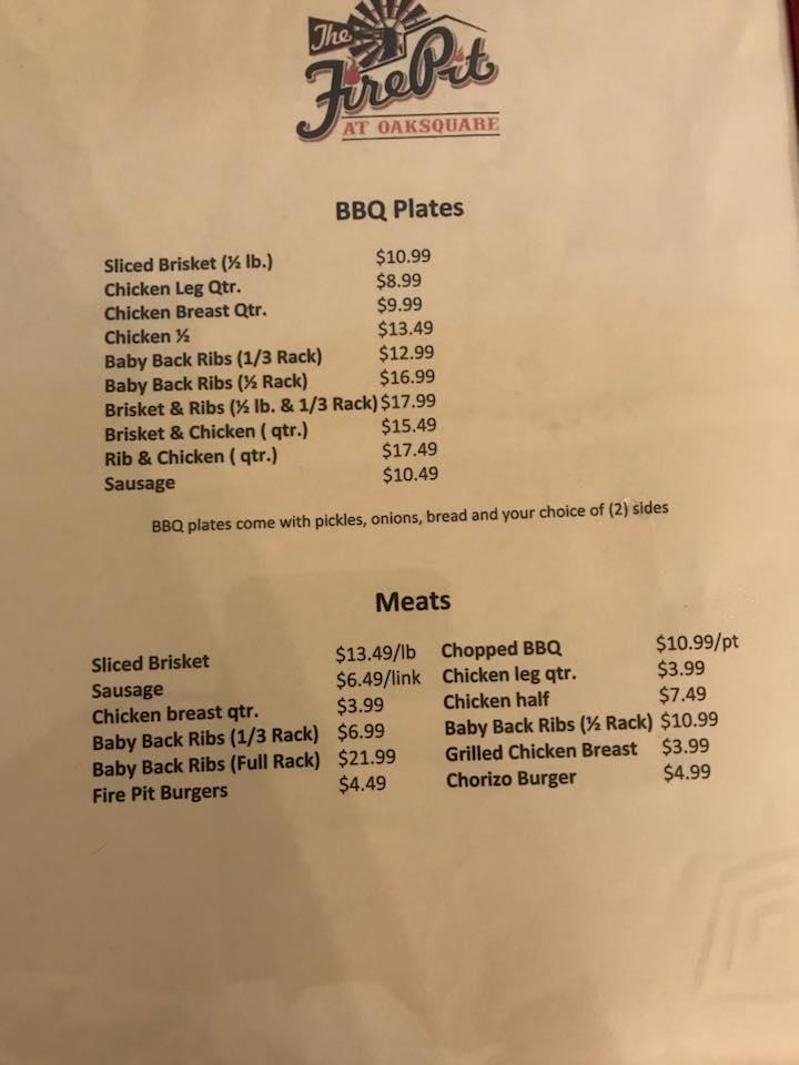 Menu at The Fire Pit Goliad restaurant, Goliad