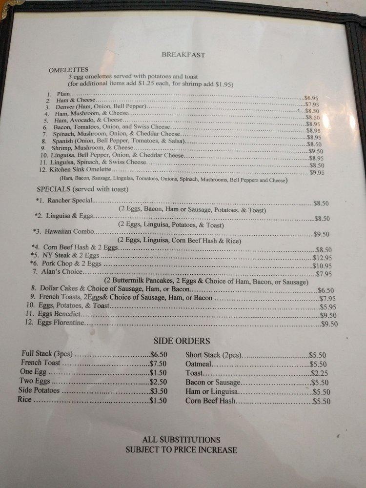 Menu at City Grill restaurant, Pacifica
