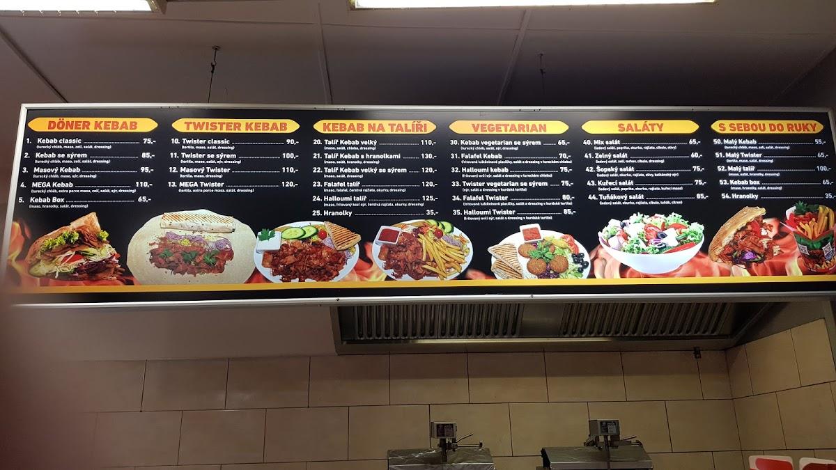Menu at Kebab House restaurant, Čáslav
