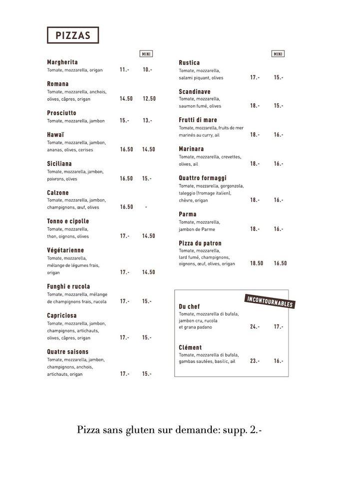 Menu at Café-Restaurant le Central, Fully, Rue de l'Eglise 51