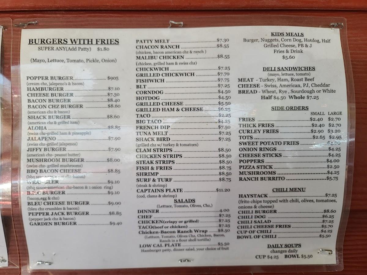 Menu at Snack Shack fast food, Lakeview