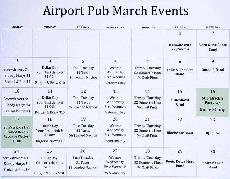 Menu at Airport Pub, Sussex