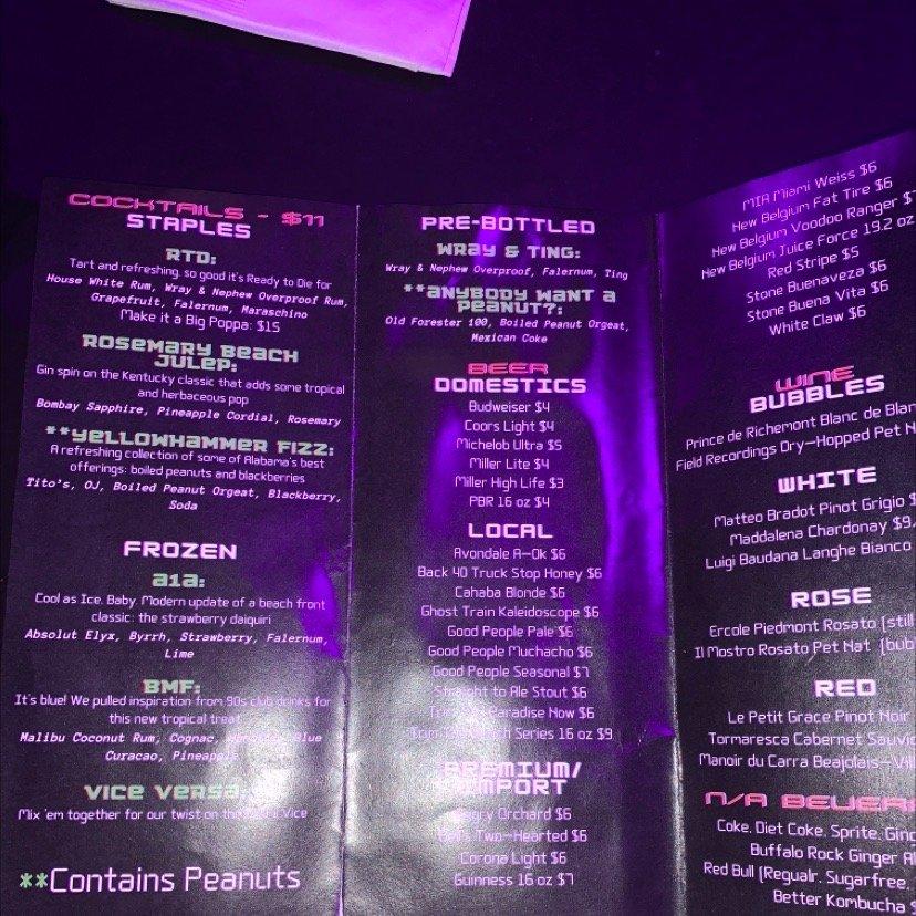 Menu at Continental Drift pub & bar, Birmingham