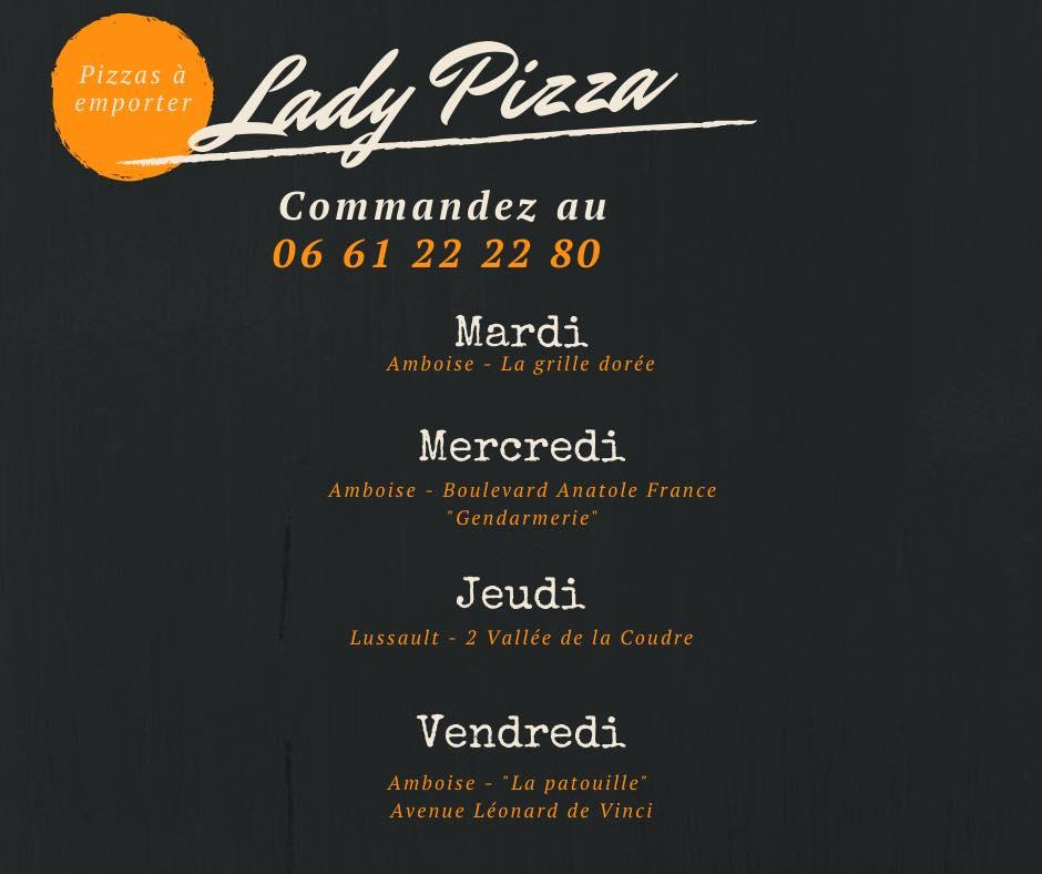 Menu at Lady Pizza pizzeria, France