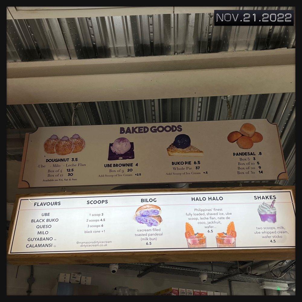 Menu at Mamasons Dirty Ice Cream (Chinatown London) desserts, London ...