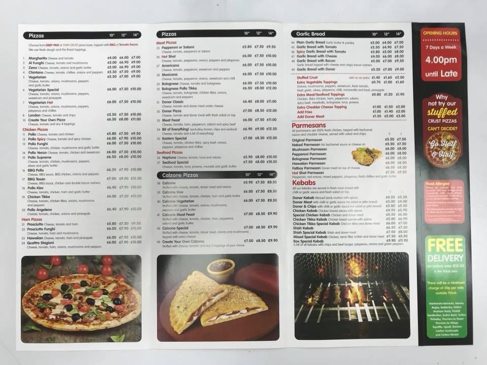 Menu at The Parmesan House Thirsk pizzeria, Thirsk