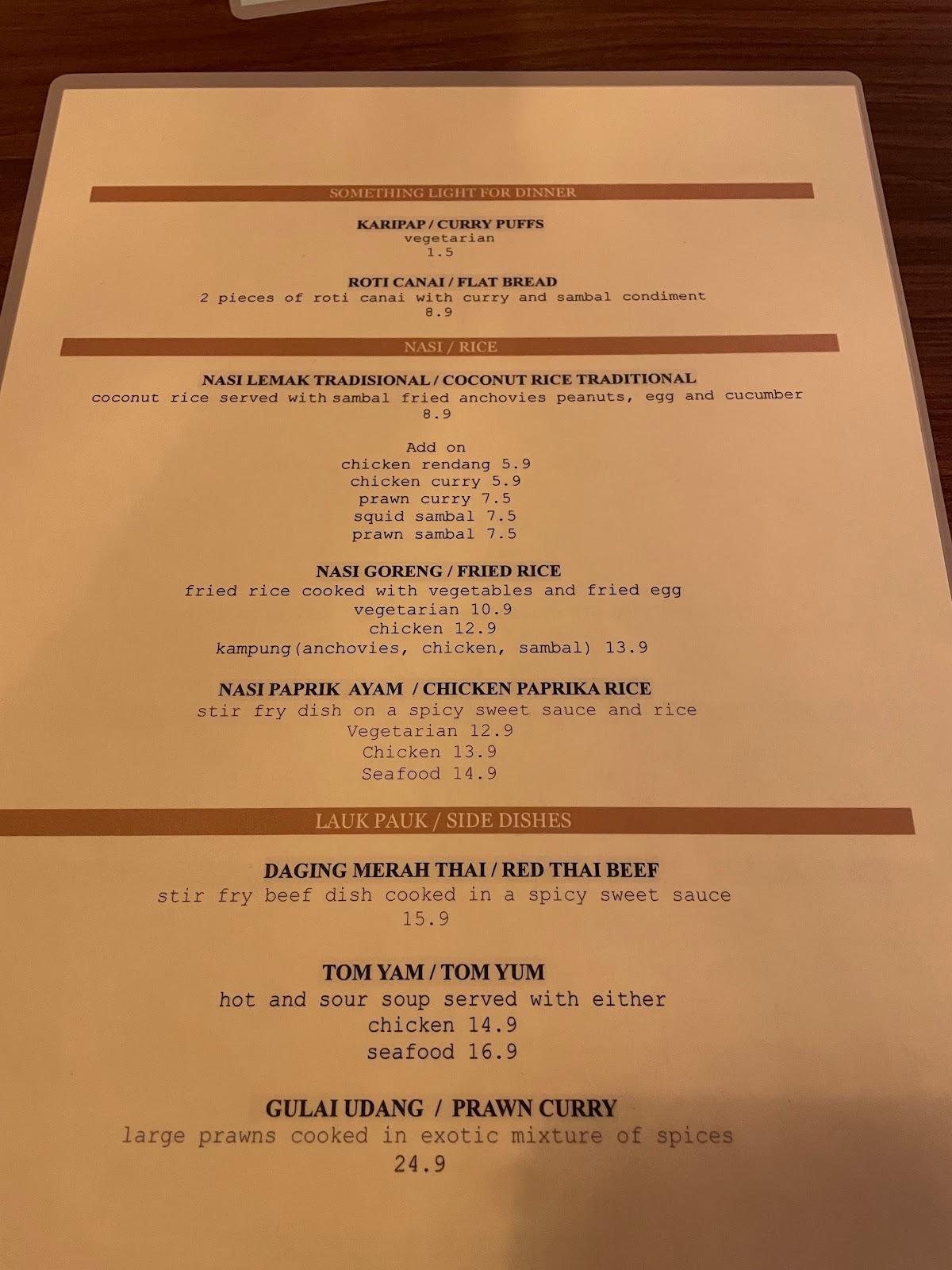 Menu at Santai² Cafe Perth, East Victoria Park