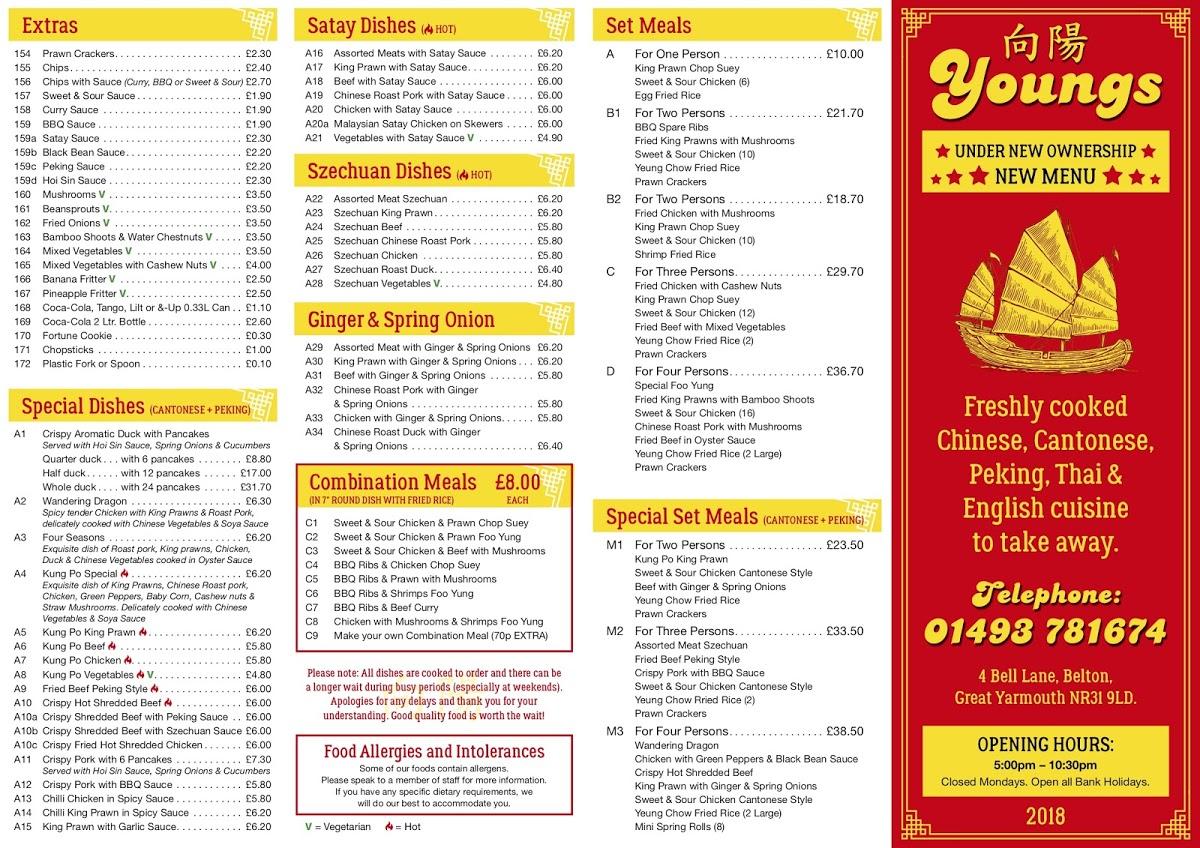 Menu At Youngs Chinese Fast Food Great Yarmouth Menu At Youngs Chinese Fast Food Great Yarmouth