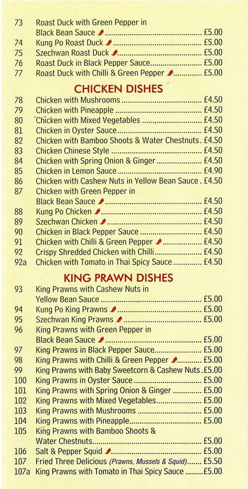 Carta del restaurante China Inn Takeaway, Westoning