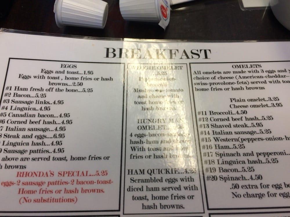 Menu at Destiny's Diner restaurant, Bristol