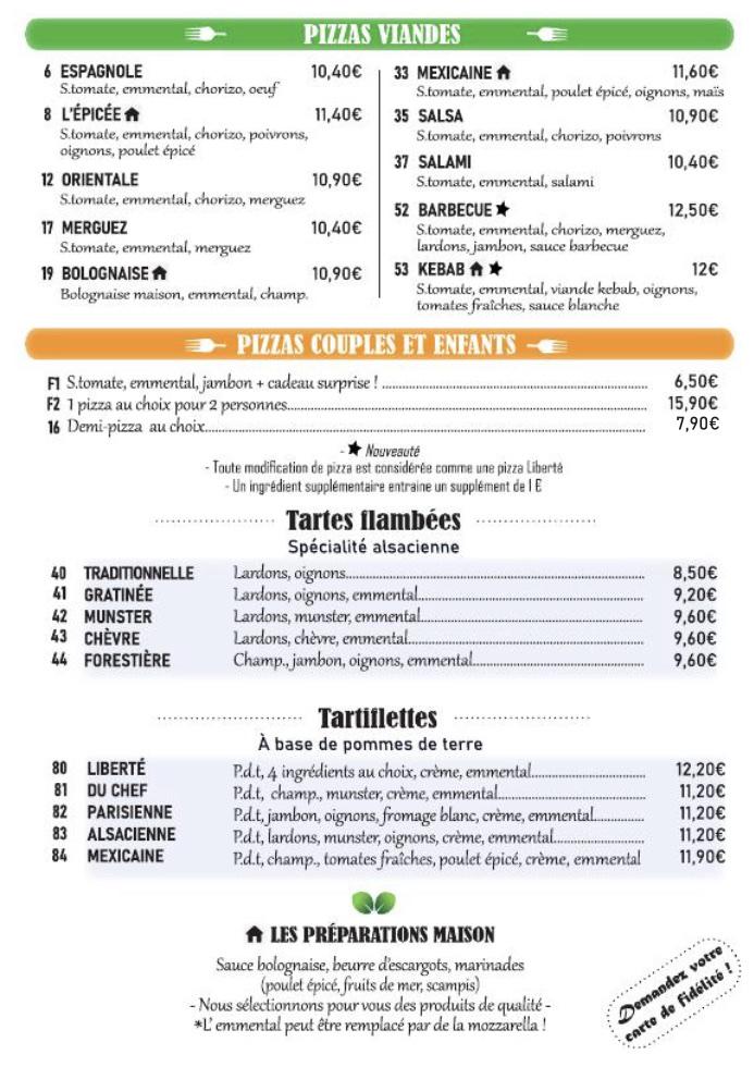 Menu au Duo Pizza pizzeria, Rumersheim-le-Haut