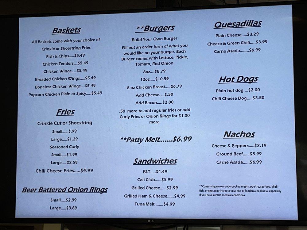 Menu at Vekol Market cafe, Maricopa