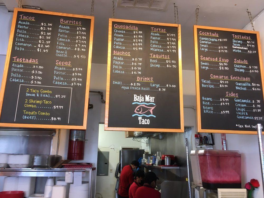 Menu at Baja Mar Taco fast food, Pico Rivera