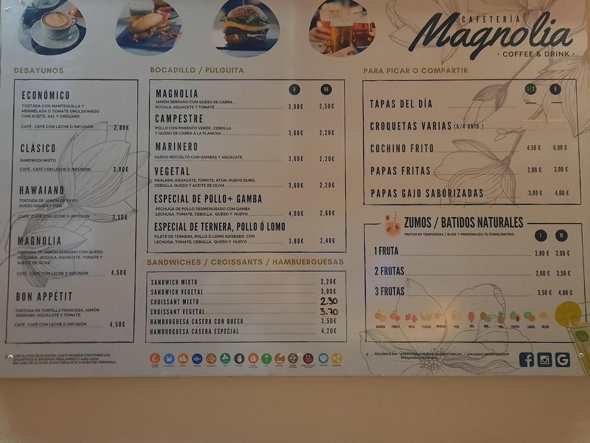 Menu at Cafetería Magnolia, Gran Tarajal